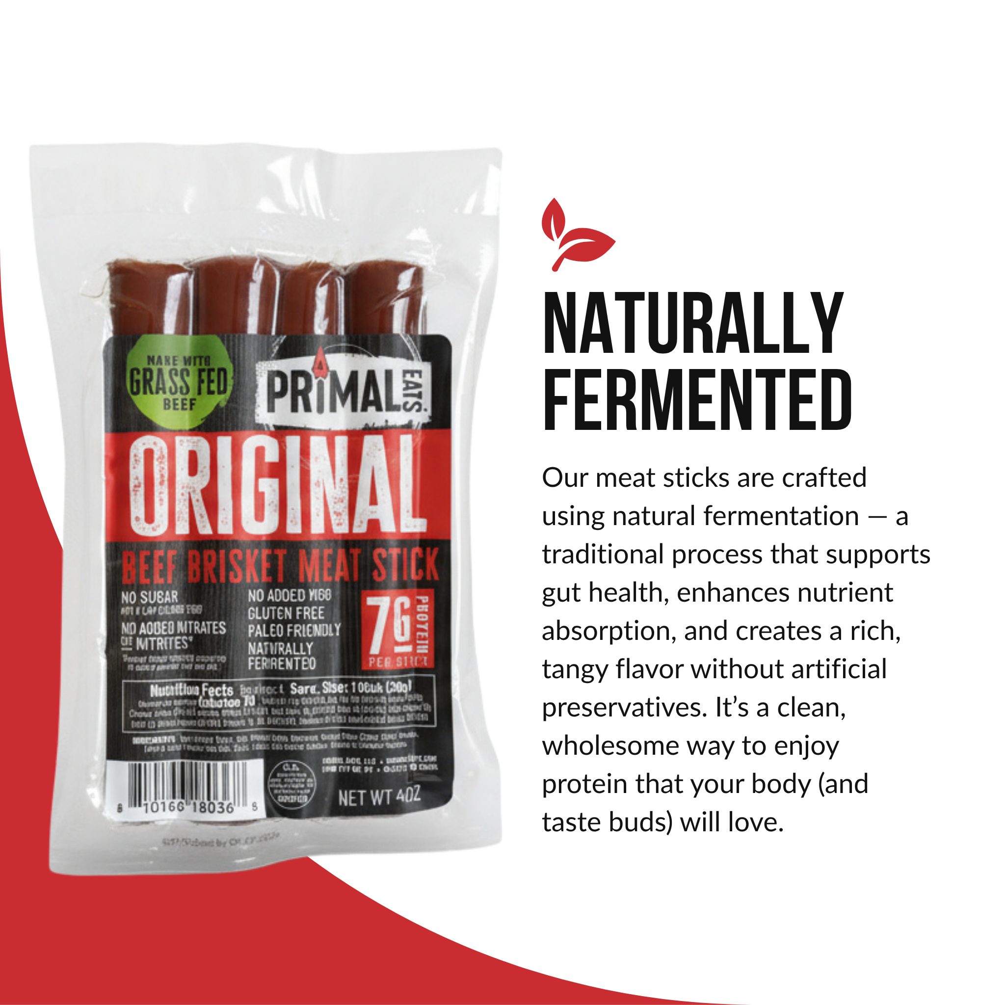 Original Grass-Fed Brisket Meat Sticks 4oz Multipack - Primal Eats